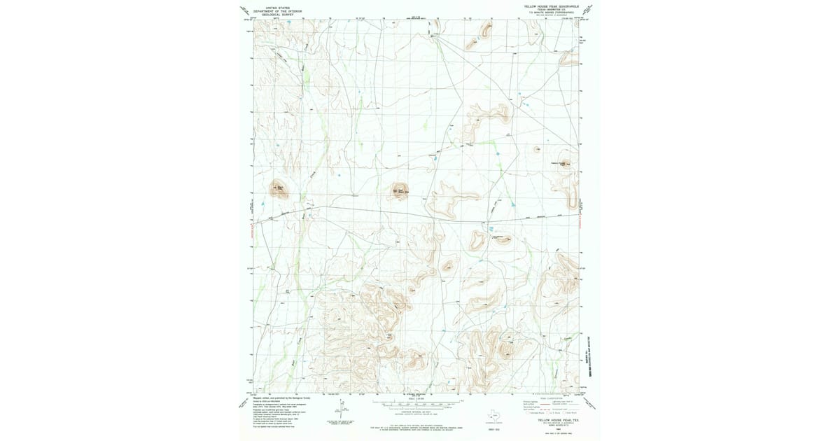 1983 Map of Yellow House Peak, Brewster County, TX — High-Res | Pastmaps