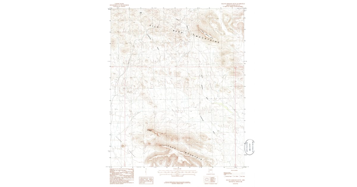 1986 Map of Yellow Medicine Butte, Maricopa County, AZ — High-Res ...