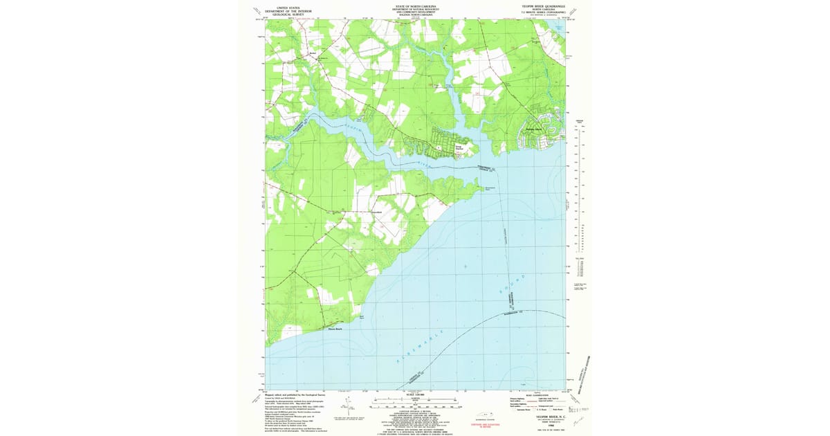 1980s Maps of Washington County, NC | Pastmaps