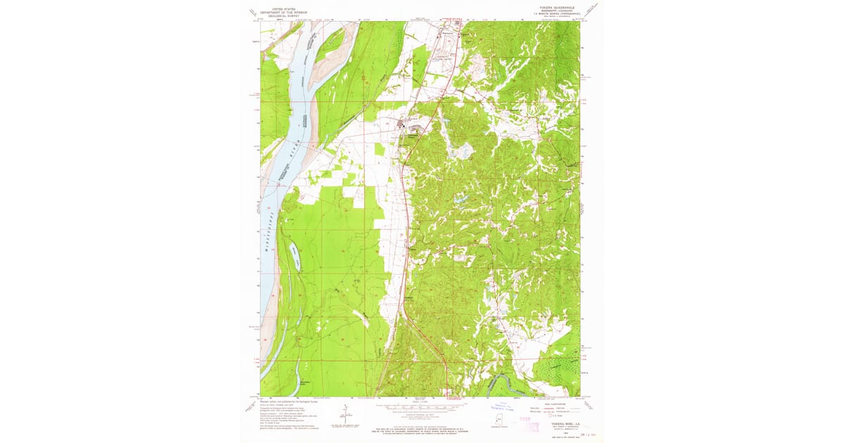 1963 Map of Yokena, Warren County, MS — High-Res | Pastmaps