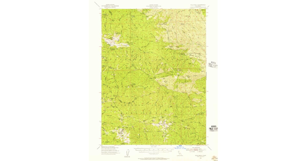 1954 Map of Yolla Bolly, Tehama County, CA — High-Res | Pastmaps