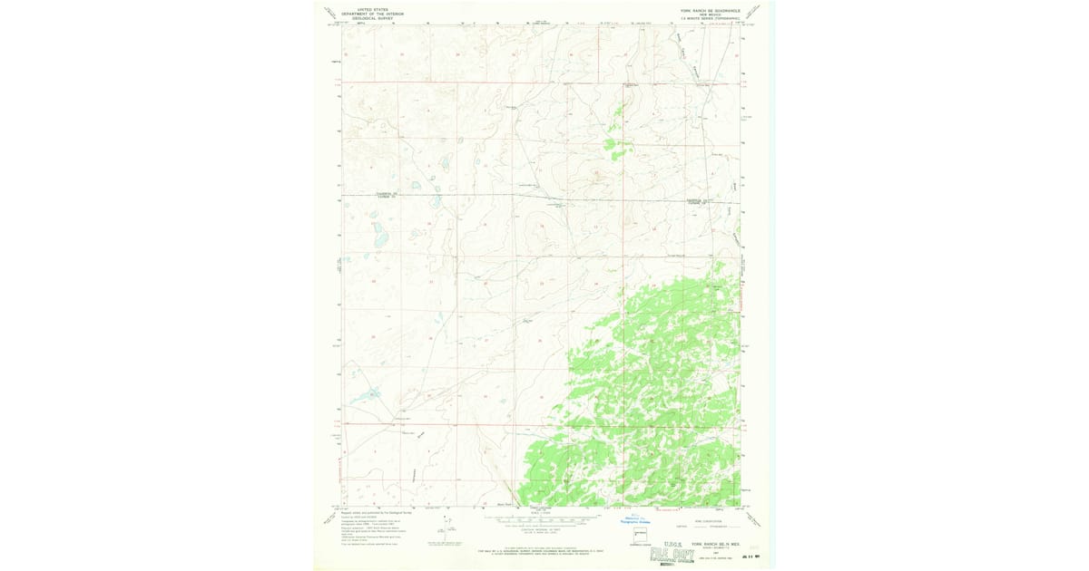 1967 Map of York Ranch SE, Catron County, NM — High-Res | Pastmaps