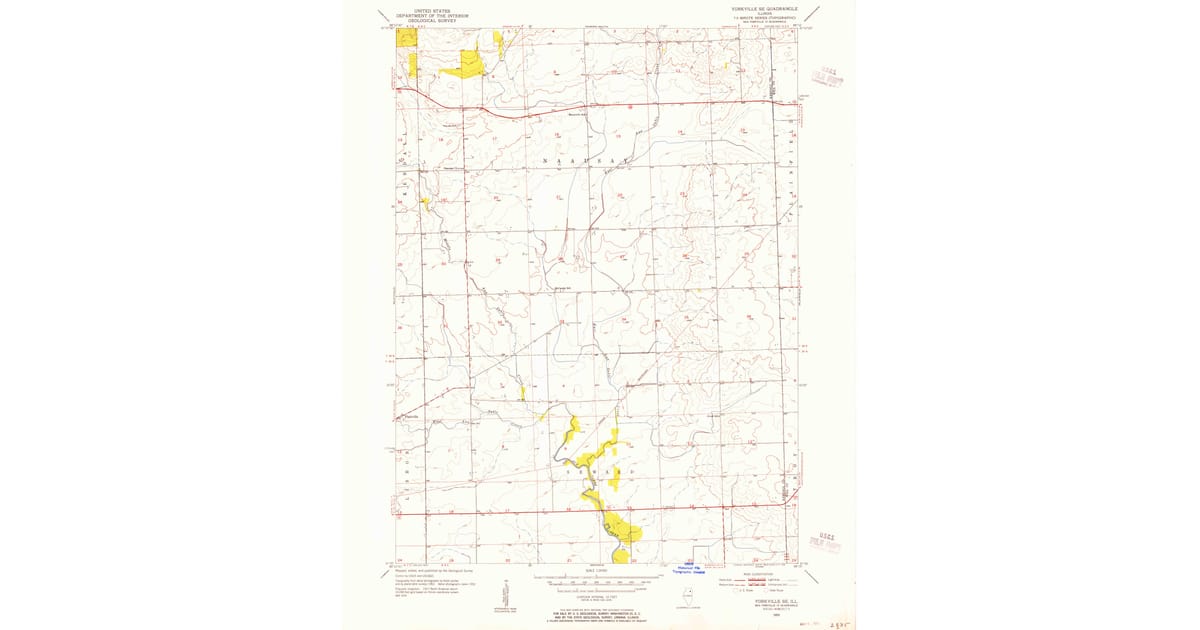 1953 Map of Yorkville SE, Kendall County, IL — High-Res | Pastmaps