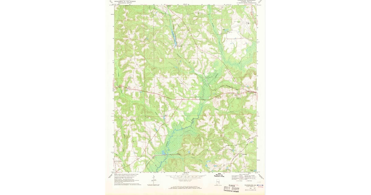 1968 Map of Youngblood, Pike County, AL — High-Res | Pastmaps
