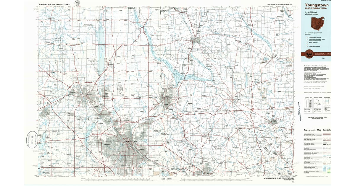 1980s Maps of Volant, Lawrence County | Pastmaps