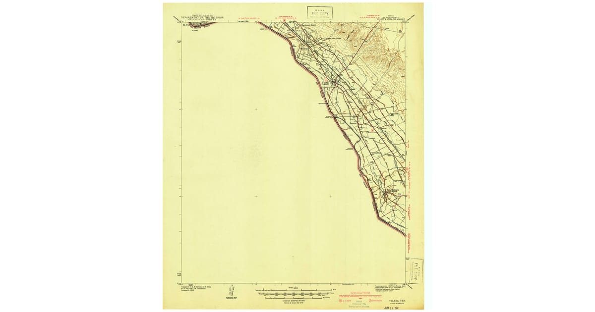 1941 Map of Ysleta, Hall County, TX — High-Res | Pastmaps