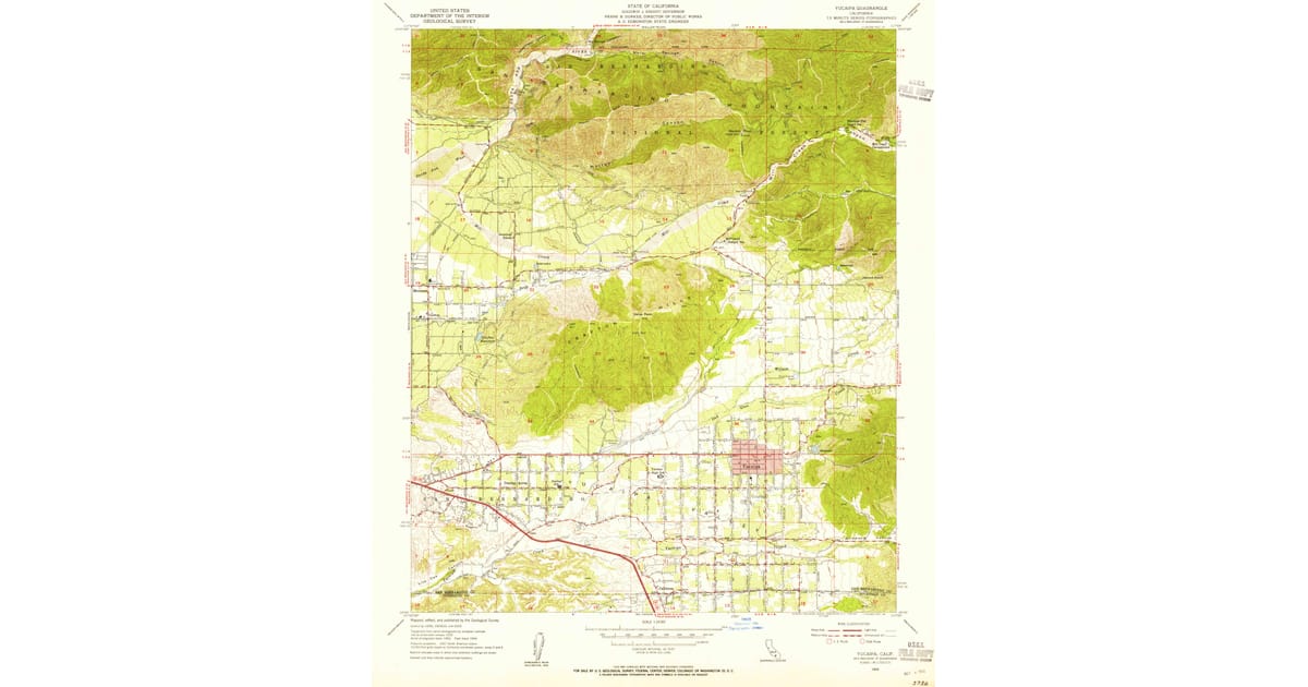 1954 Map of Yucaipa, CA — High-Res | Pastmaps