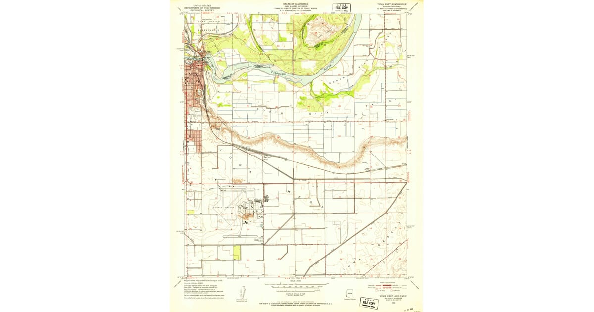 1952 Map of Yuma East, Yuma County, AZ — High-Res | Pastmaps