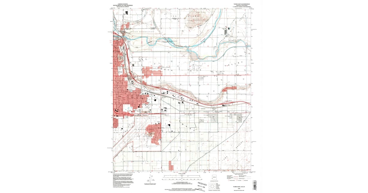 1994 Map of Yuma East, Yuma County, AZ — High-Res | Pastmaps