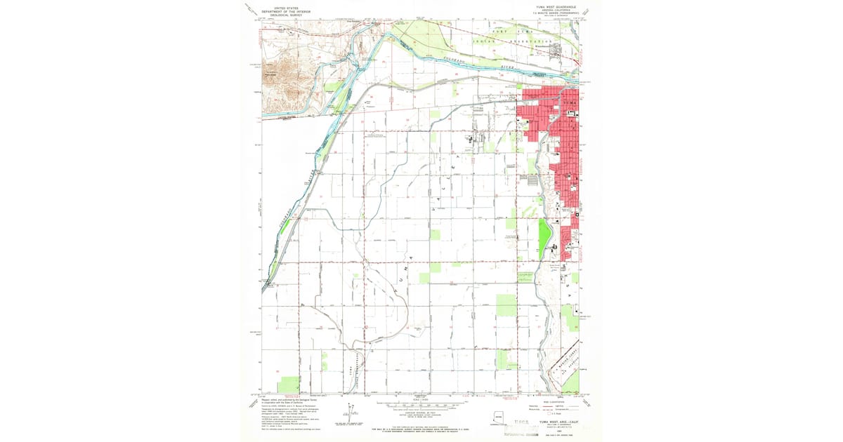 1965 Map of Yuma West, Yuma County, AZ — High-Res | Pastmaps