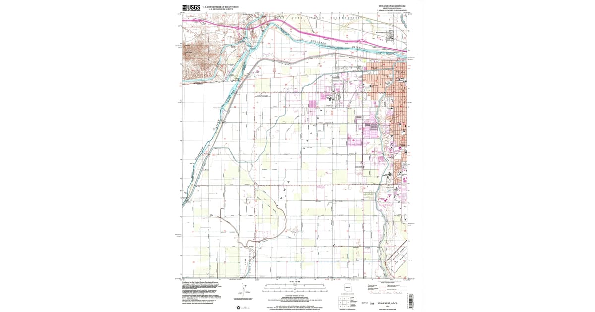 1997 Map of Yuma West, Yuma County, AZ — High-Res | Pastmaps