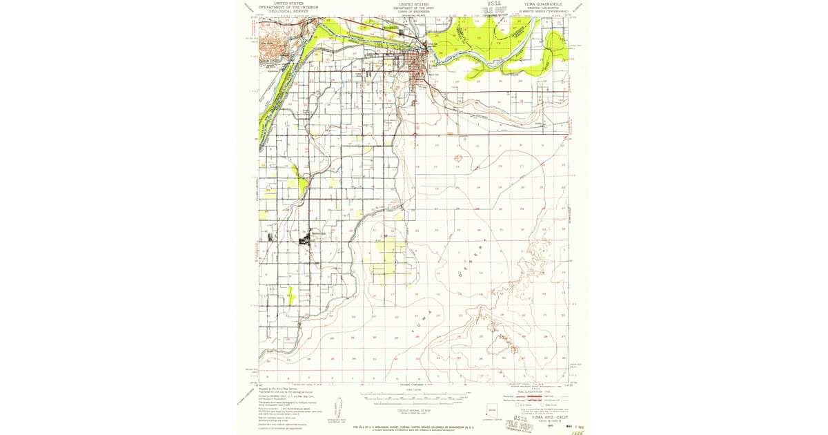 1940 Map of Yuma, AZ — High-Res | Pastmaps