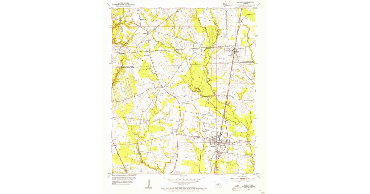 1950s Maps of Zachary, LA | Pastmaps