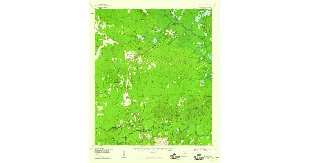 1958 Map of Zavalla, TX — High-Res | Pastmaps