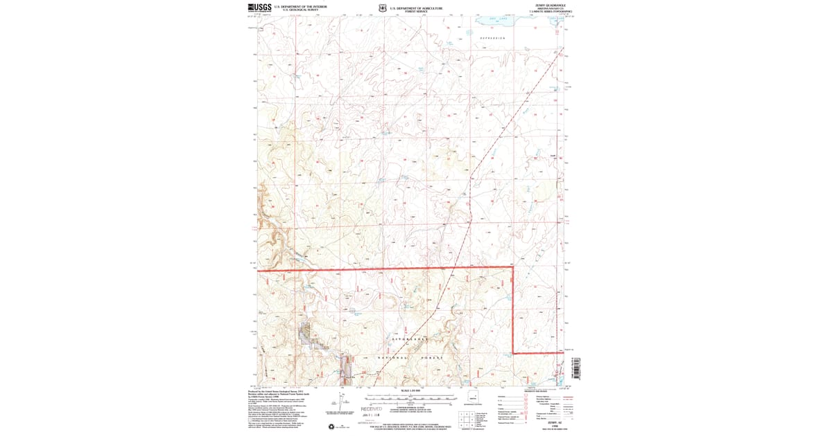 1998 Map of Zeniff, Navajo County, AZ — High-Res | Pastmaps