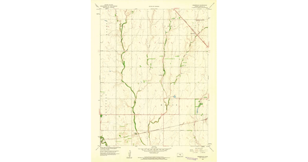1959 Map of Zimmerdale, Harvey County, KS — High-Res | Pastmaps