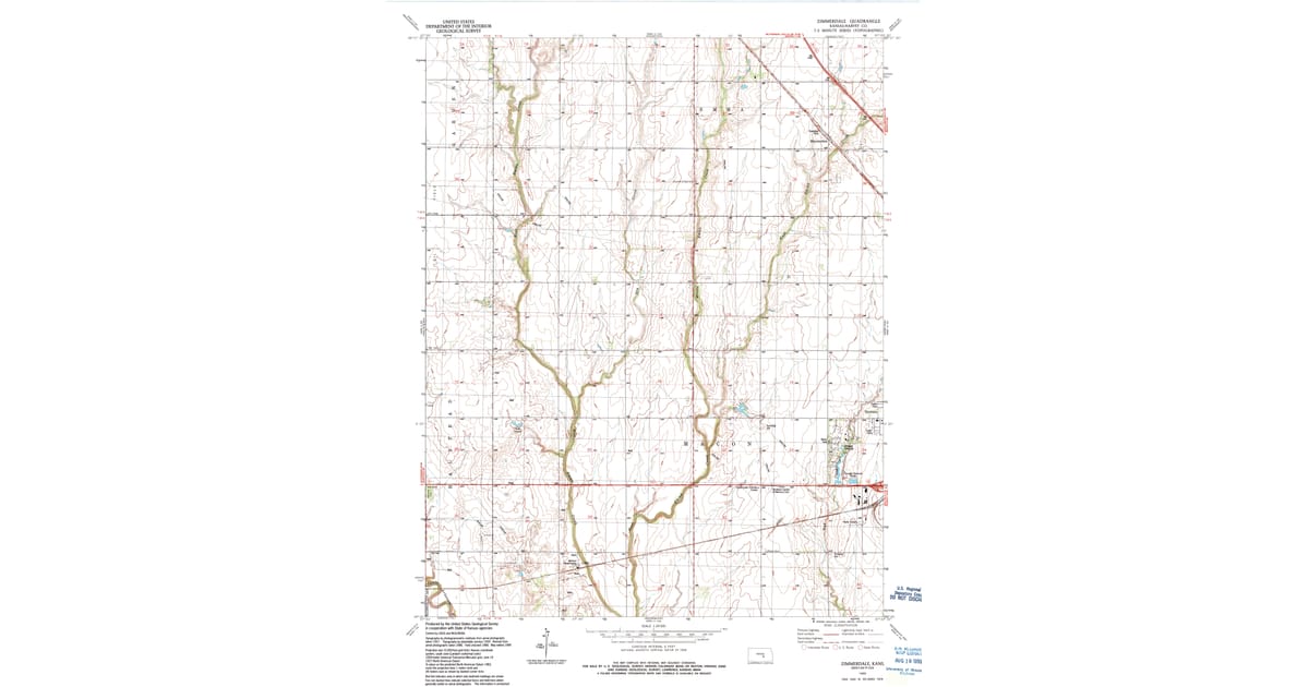 1989 Map of Zimmerdale, Harvey County, KS — High-Res | Pastmaps