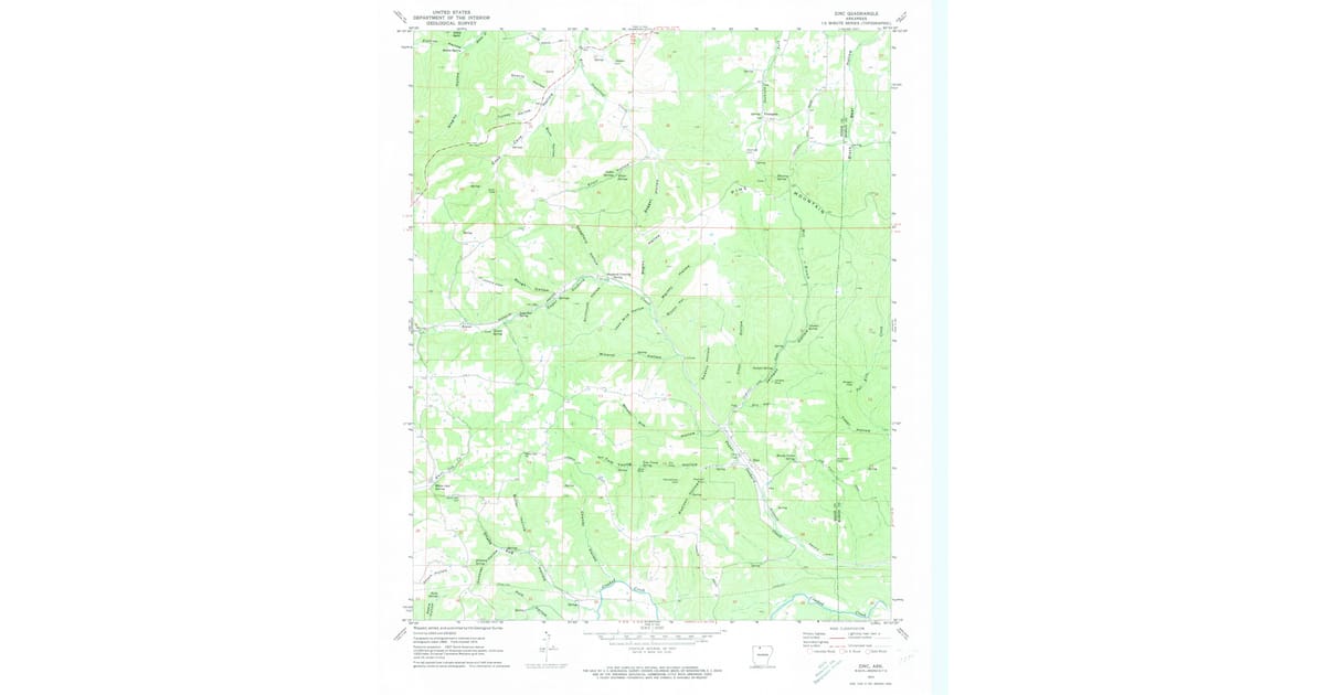 1972 Map of Zinc, AR — High-Res | Pastmaps