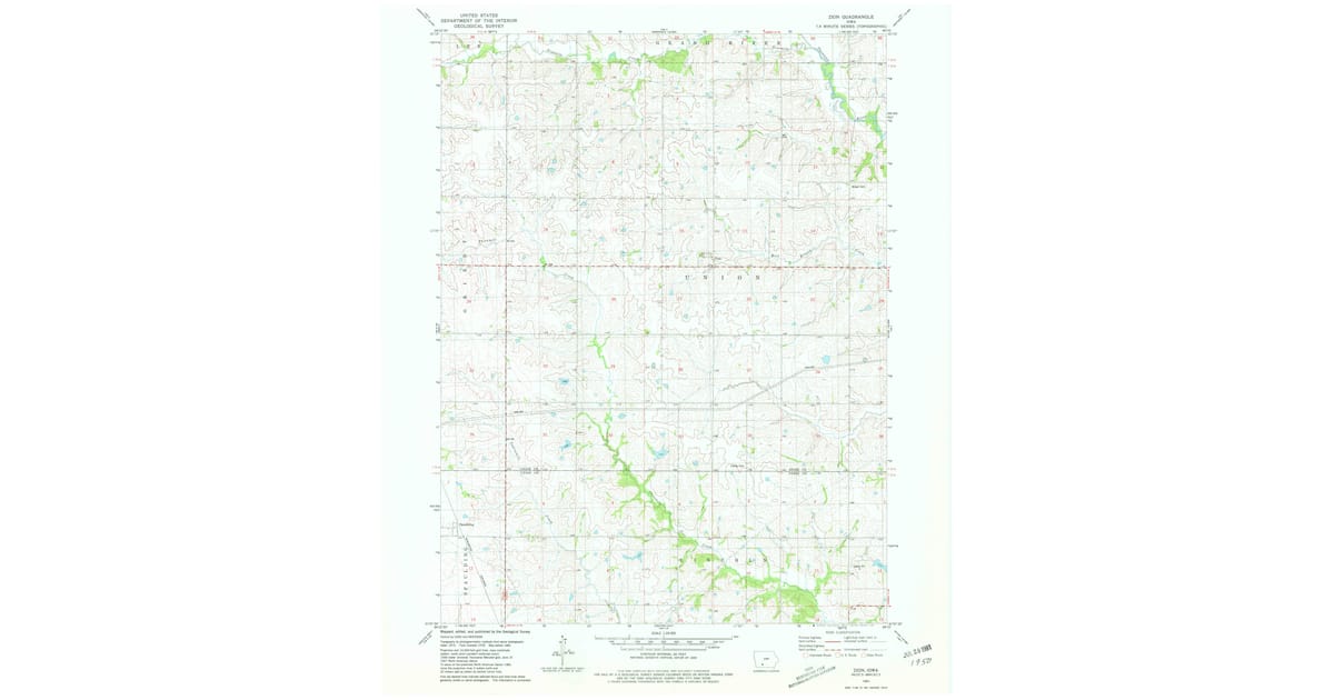 1981 Map of Zion, Adair County, IA — High-Res | Pastmaps