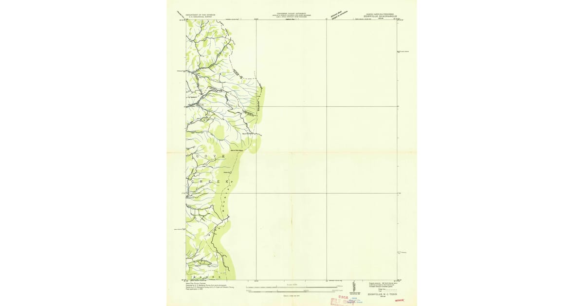 1935 Map of Zionville, Ashe County, NC — High-Res | Pastmaps