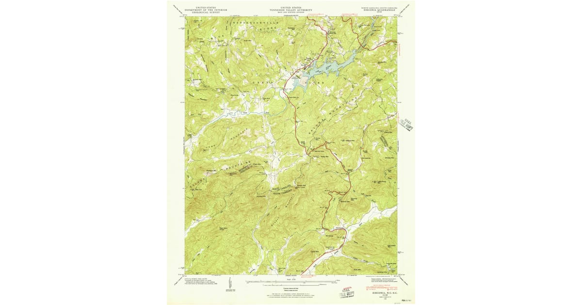 1946 Map of Zirconia, Henderson County, NC — High-Res | Pastmaps