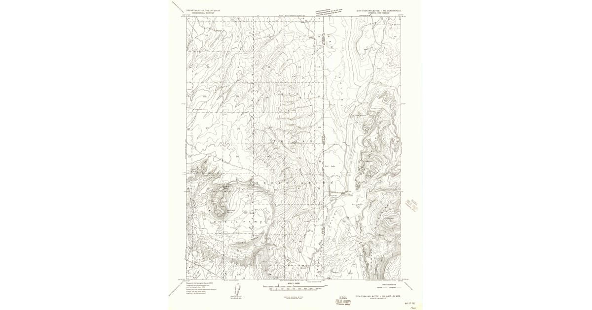 1955 Map of Zith-Tusayan Butte 1 NE, Apache County, AZ — High-Res ...