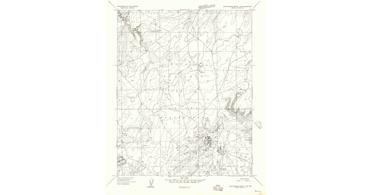 1955 Map of Zith-Tusayan Butte 1 NW, Apache County, AZ — High-Res ...
