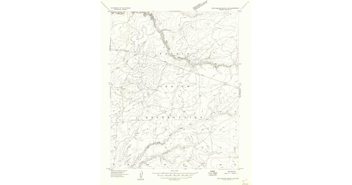 1955 Map of Zith-Tusayan Butte 3 NE, Apache County, AZ — High-Res ...