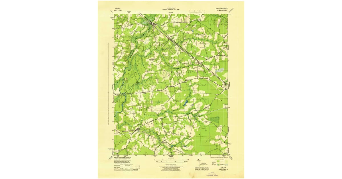 1945 Map of Zuni, Isle of Wight County, VA — High-Res | Pastmaps