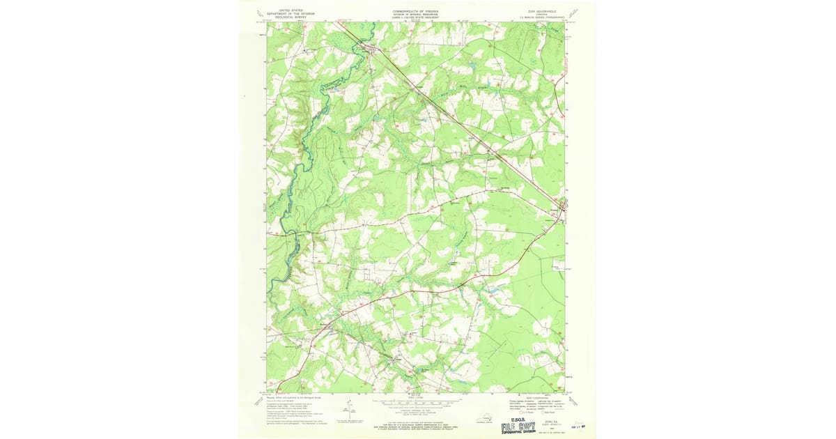 1969 Map of Zuni, Isle of Wight County, VA — High-Res | Pastmaps